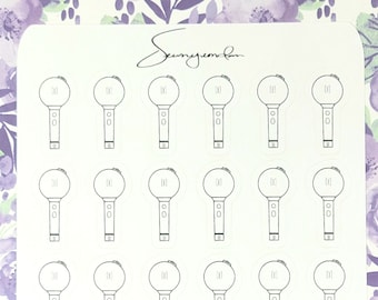 BTS Army Bomb Light Stick Sticker Set Little Notes Paper Co - Etsy