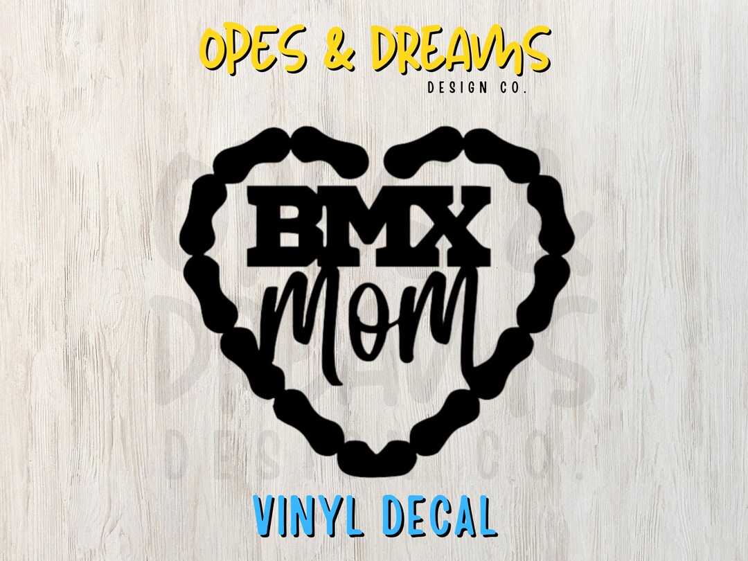 BMX Mom Vinyl Decal: Bike Chain Heart for Tumblers, Windows - Etsy