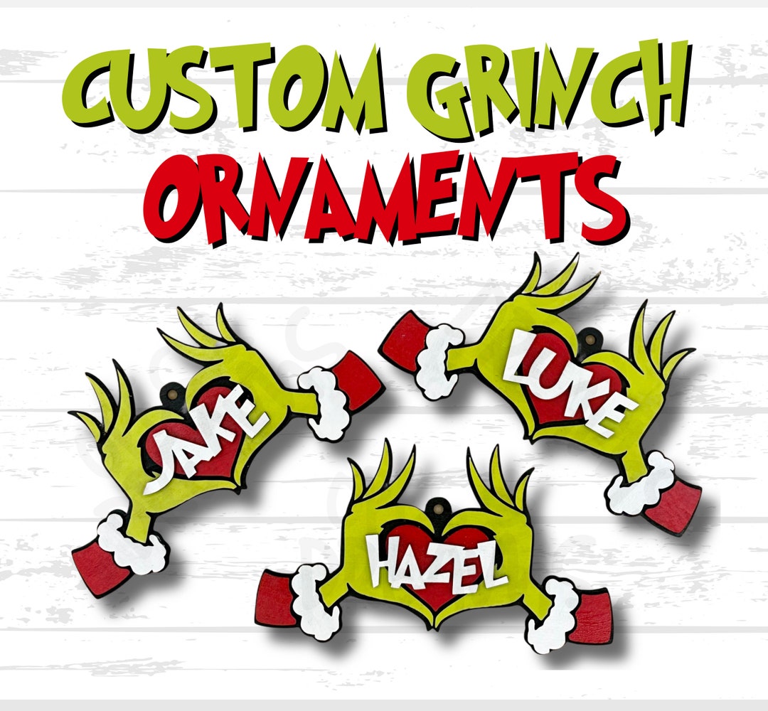 Personalized 3D Grinch Ornaments Grinch Hands Holding a - Etsy UK