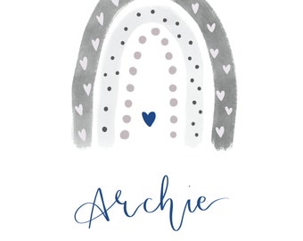 Personalised Rainbow Print Custom Name Wall Art Birthday - Etsy UK