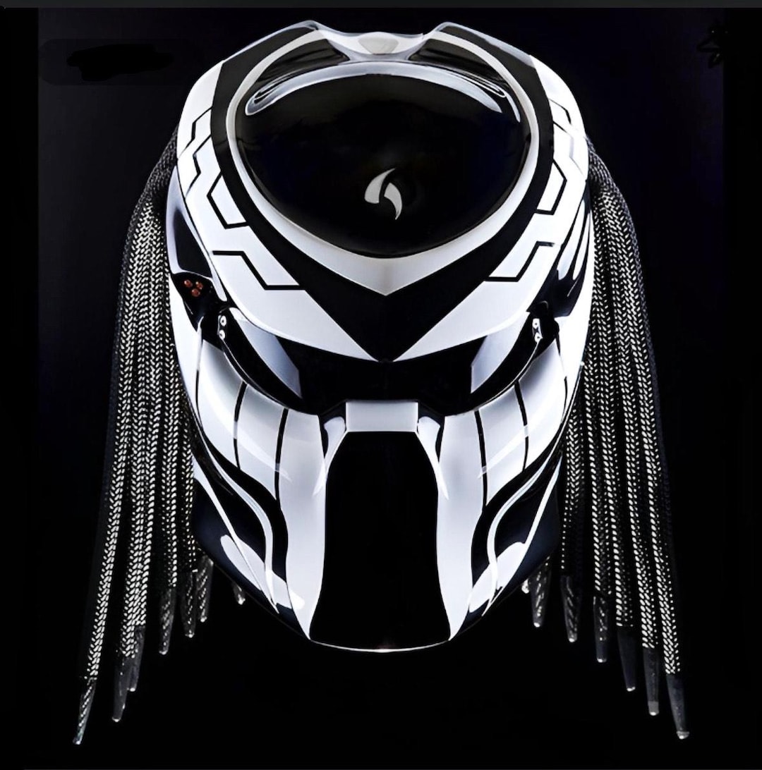 Custom Predator Motorcycle Helmet Had-painted White Line (dot & Ece ...