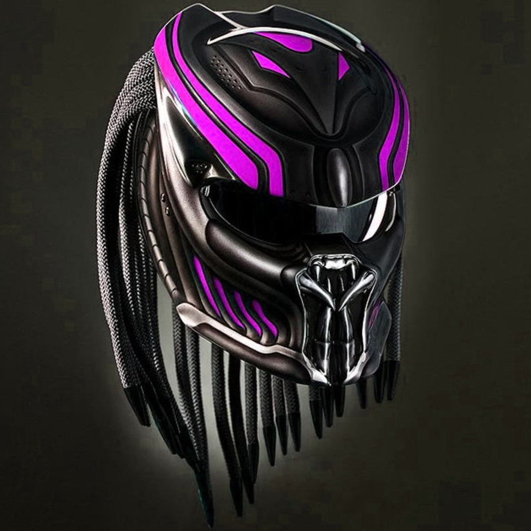 New Arrival Predator Motorcycle Helmet Airbrushing Fangs Pink Graphic ...