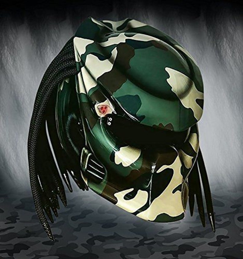 Custom Predator Motorcycle Helmet Had-painted Green Army Style - Etsy