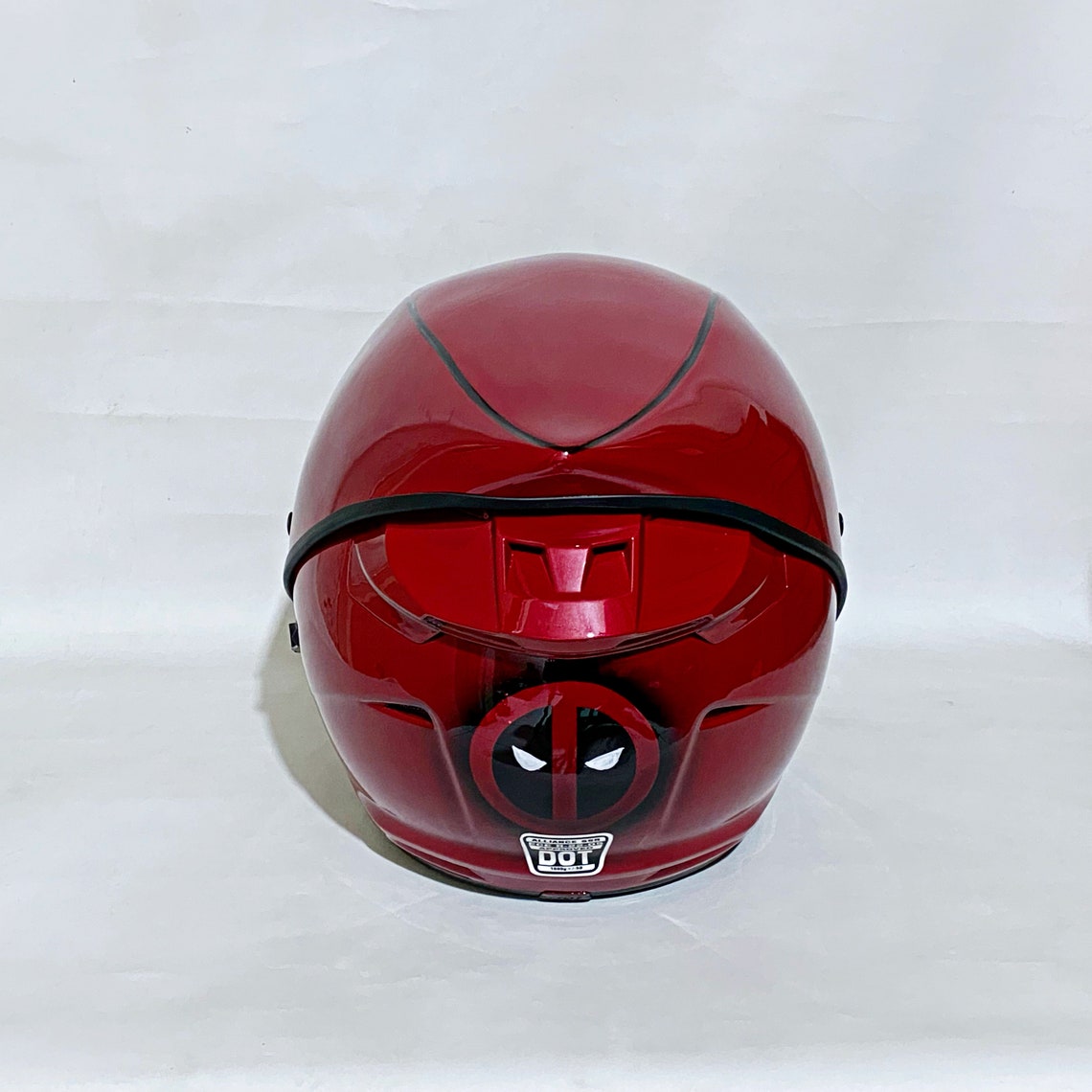 Custom Deadpool Motorcycle Helmet Red Maroon Style dot & Ece - Etsy