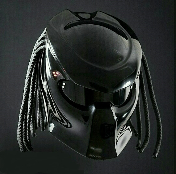 Predator Motorcycle Helmet Custom Full Black Gloss Style dot - Etsy