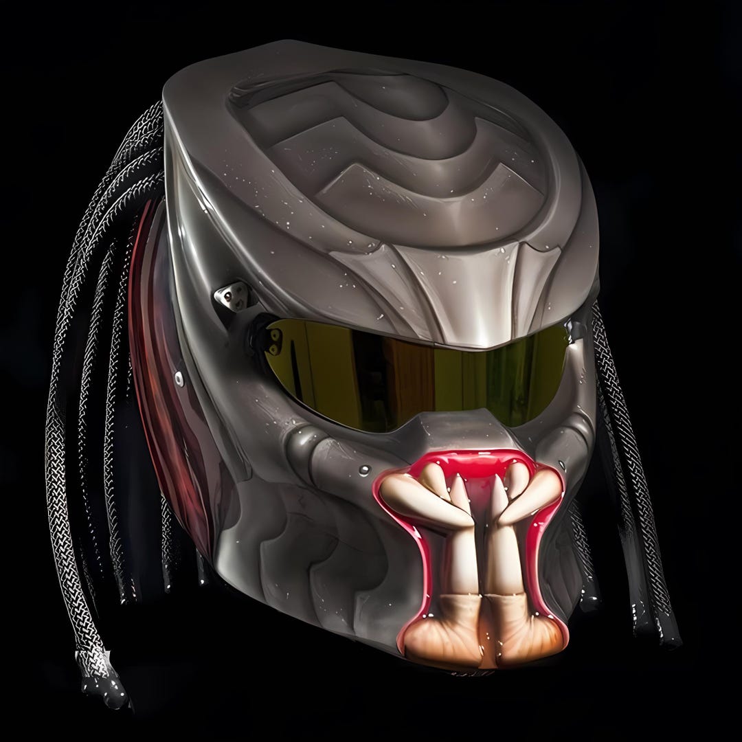 Custom Predator Motorcycle Helmet Street Fighter (dot & Ece Approved ...