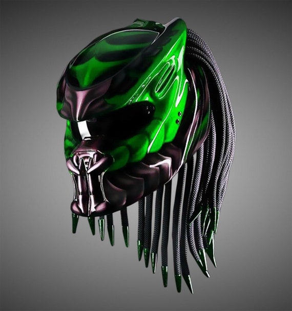 New Custom Predator Motorcycle Helmet Green Water dot & Ece - Etsy