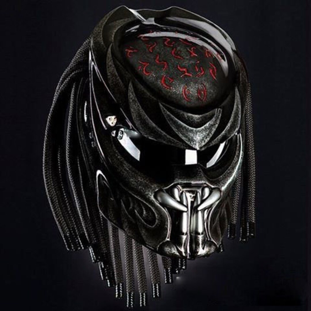New Custom Predator Motorcycle Helmet Red Text dot & Ece Approved - Etsy