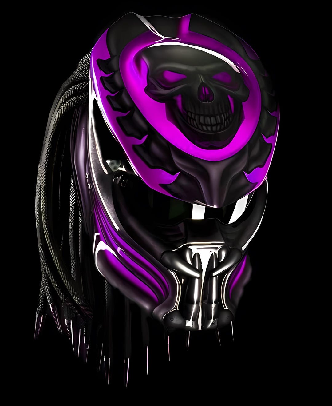 Custom Predator Motorcycle Helmet Had-painted Pink Skull (dot & Ece ...