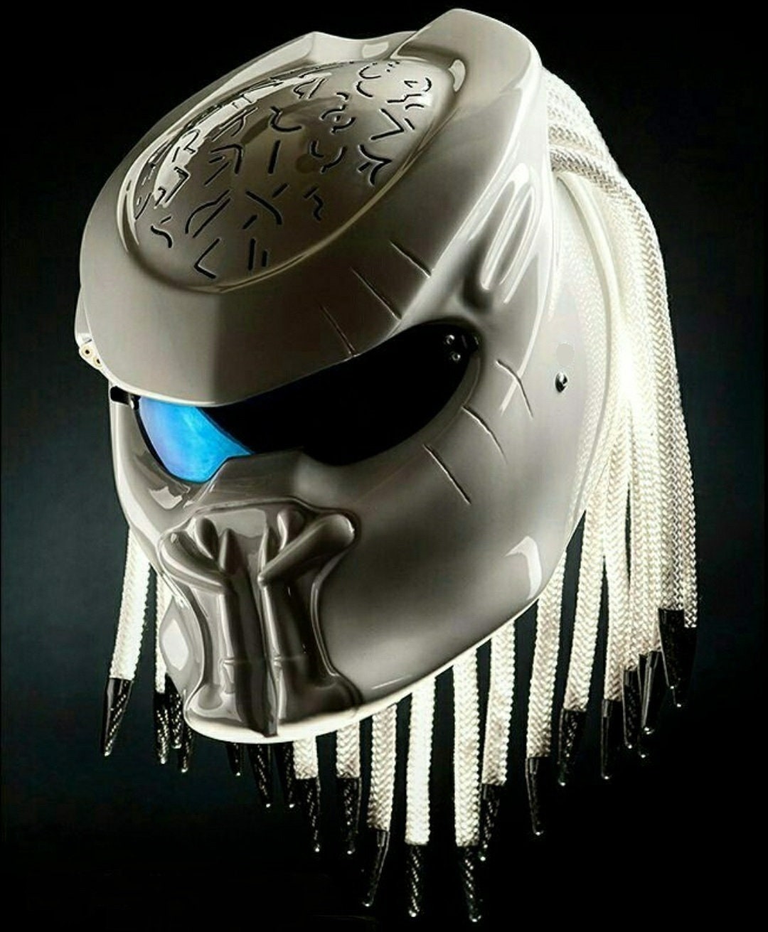 Custom Predator Motorcycle Helmet White Curving Style (dot & Ece ...