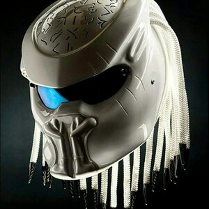 Custom Predator Motorcycle Helmet White Curving Style (dot & Ece ...