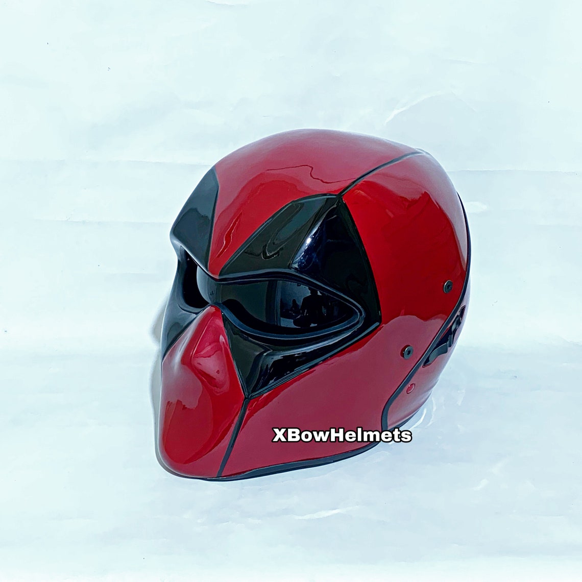 Custom Deadpool Motorcycle Helmet Red Maroon Style dot & Ece - Etsy