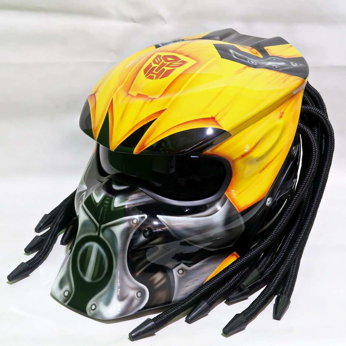 Custom Predator Motorcycle Helmet Had-painted Bumblebee (dot & Ece ...