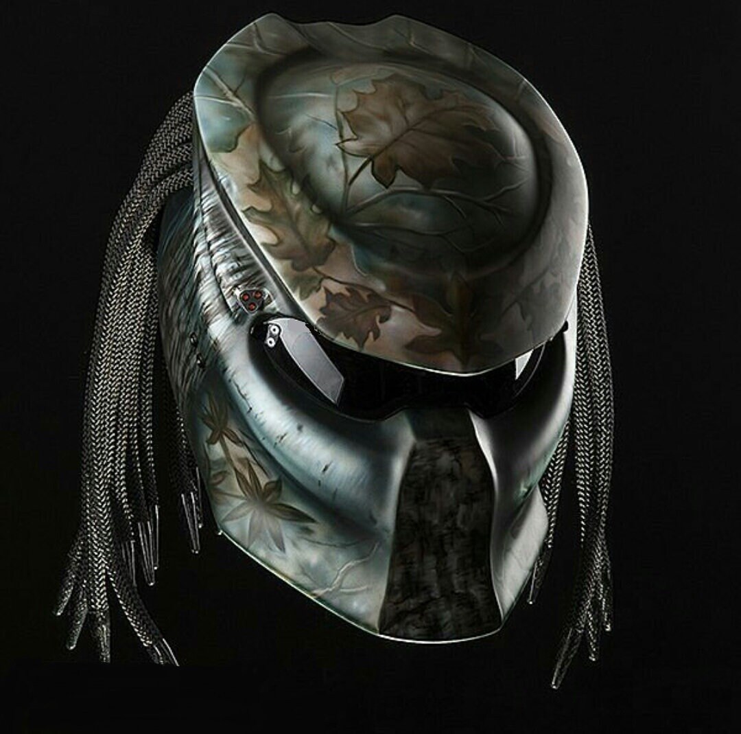 Predator Motorcycle Helmet Custom Summer Leaf (dot & Ece Approved) - Etsy