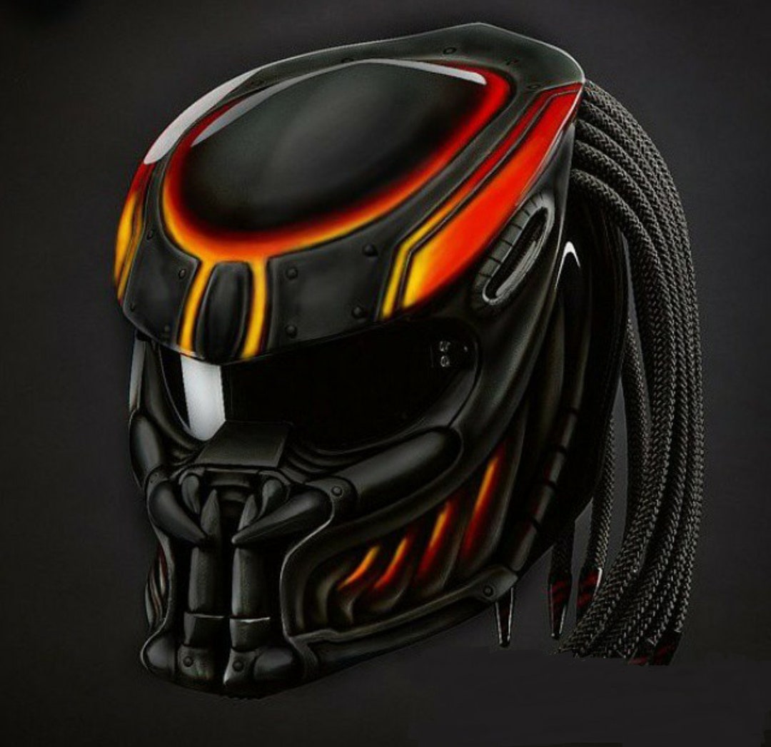 Custom Predator Motorcycle Helmet Lava Orange Gloss (dot & Ece Approved ...