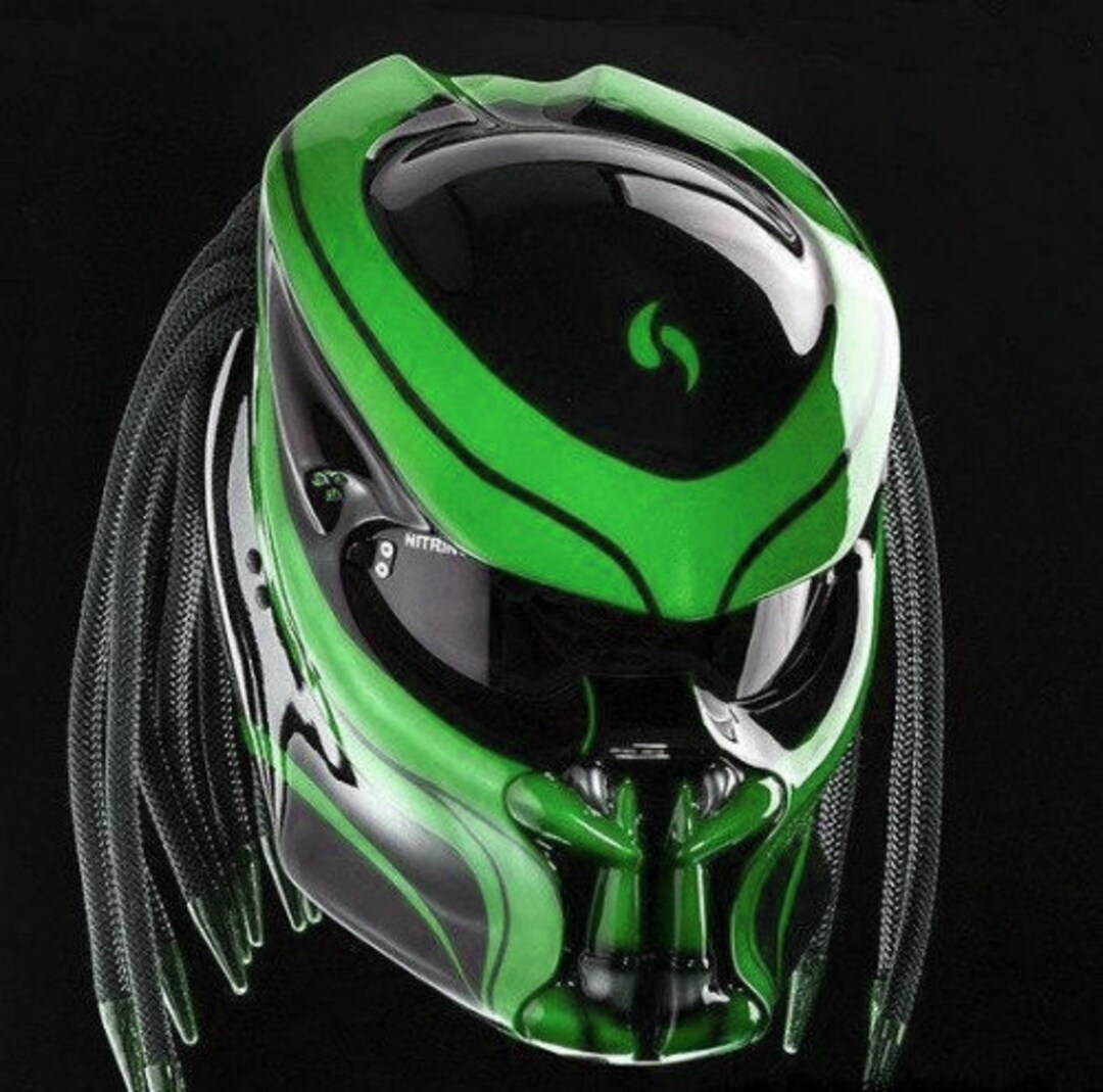 New Custom Predator Motorcycle Helmet Green Classic dot & Ece - Etsy
