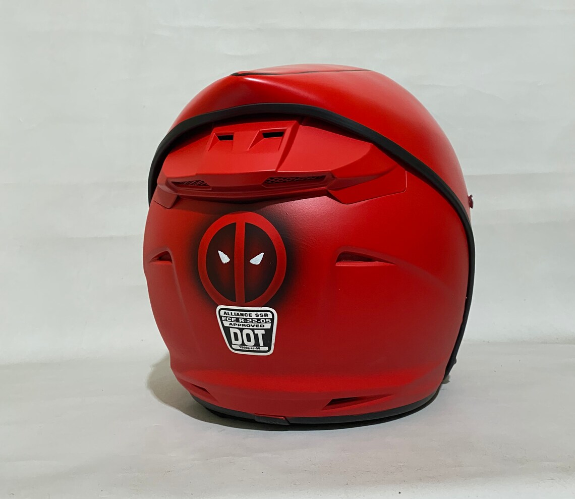 Custom Deadpool Motorcycle Helmet Red Style (dot & Ece Approved) - Etsy