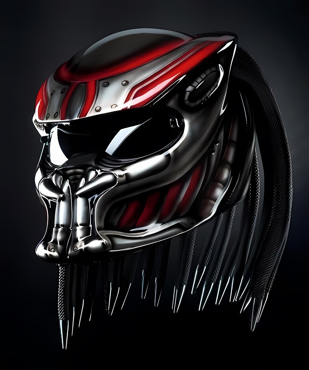 Custom Predator Motorcycle Helmet Had-painted Robot Style (dot & Ece ...