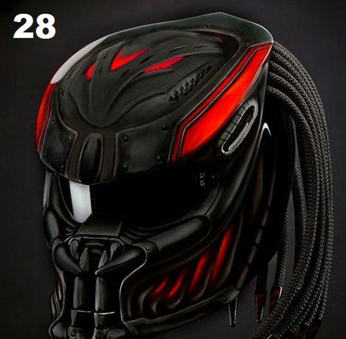 Custom Predator Motorcycle Helmet Lava Red Matte dot & Ece - Etsy