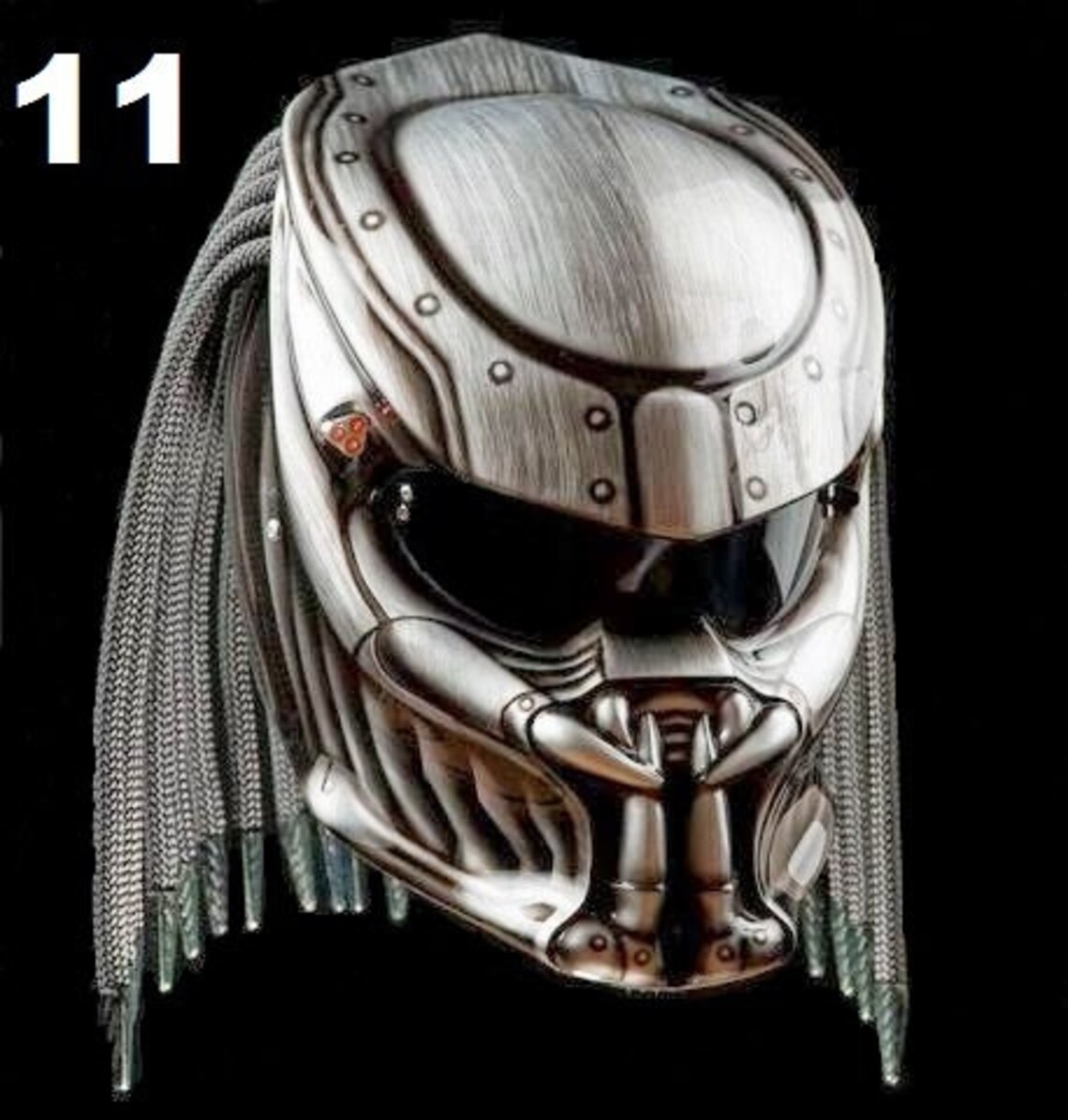 Custom Predator Motorcycle Helmet Had-painted White Style dot | Etsy