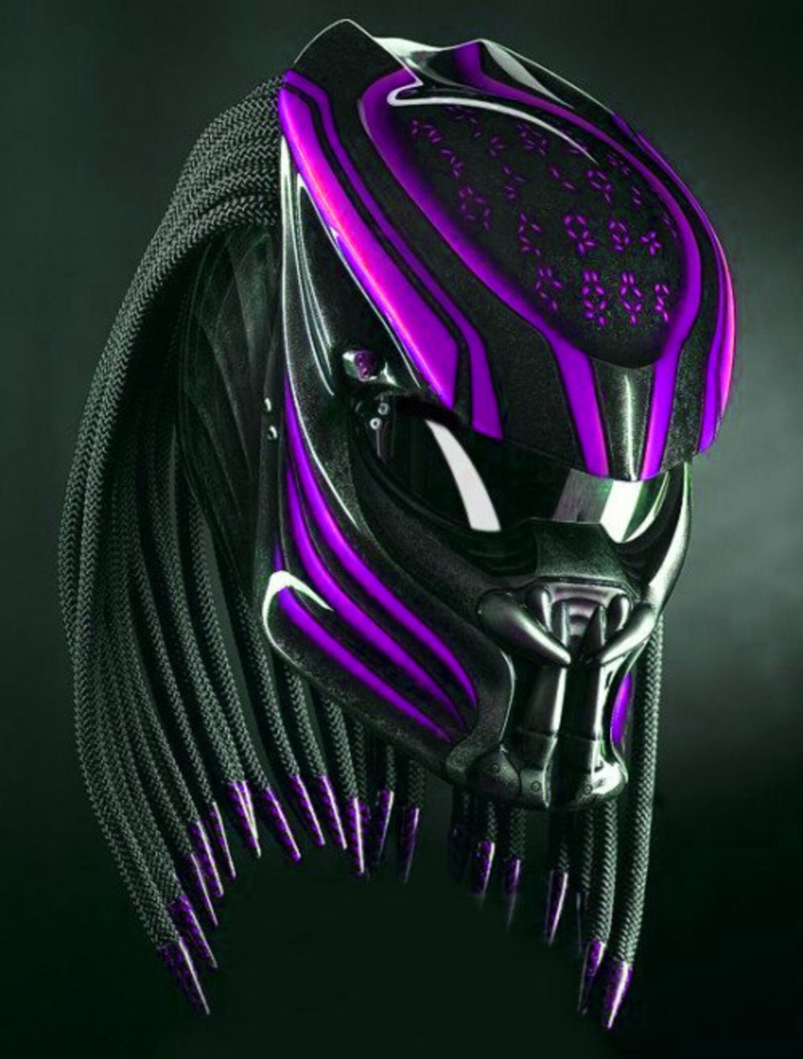 Custom Predator Motorcycle Helmet Had-painted Purple Lava dot - Etsy
