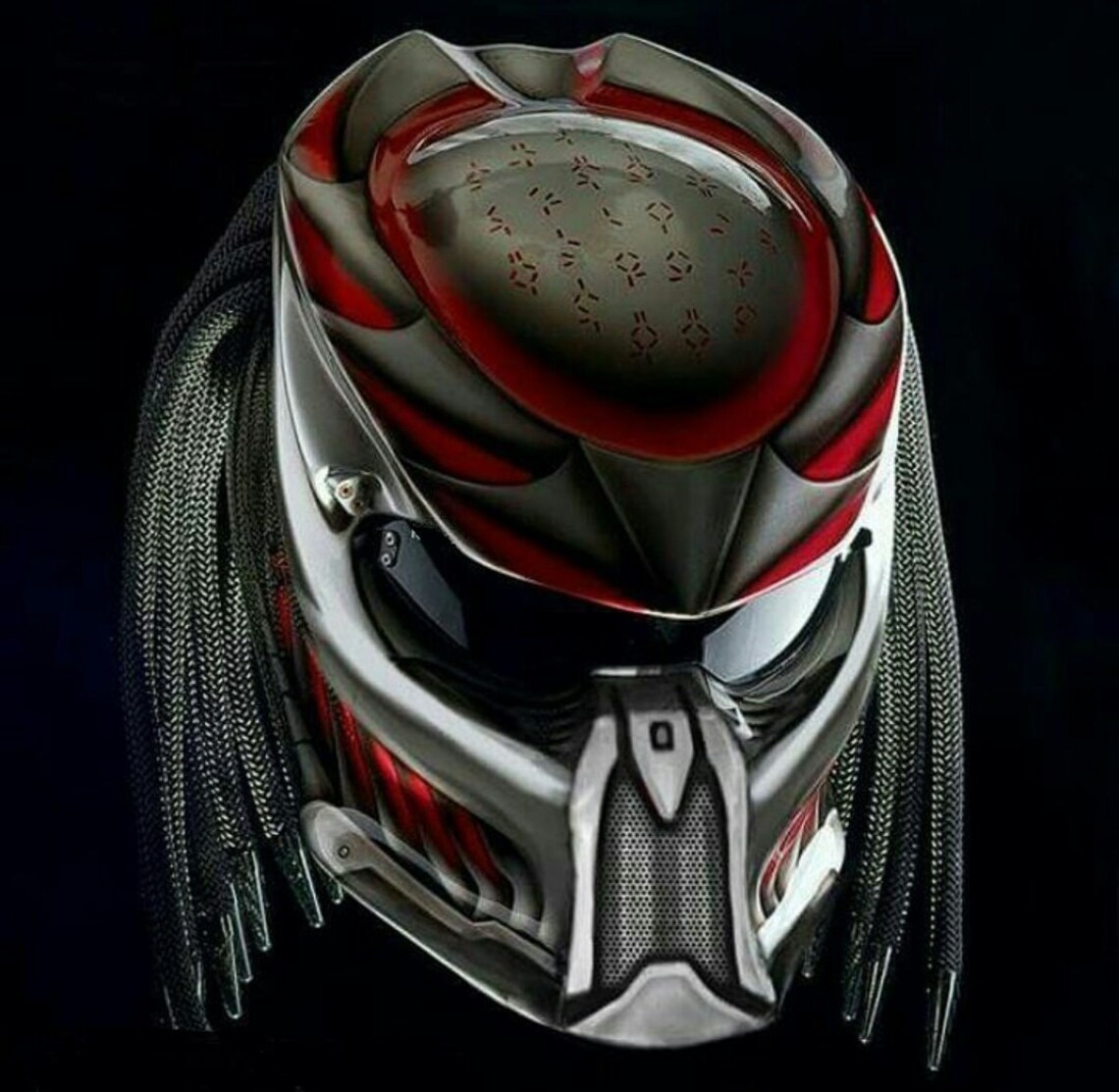 Predator Motorcycle Helmet Custom Fire Style (dot & Ece Approved) - Etsy