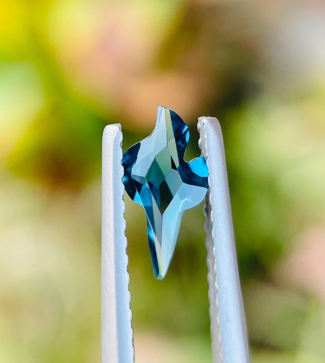 London Blue Topaz Flame Shape Cut Gemstone: 0.90 Carat, - Etsy