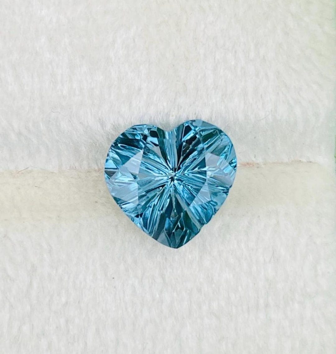 Natural London Blue Topaz Fantasy Cut Heart Shape Custom Cut Gemstones ...