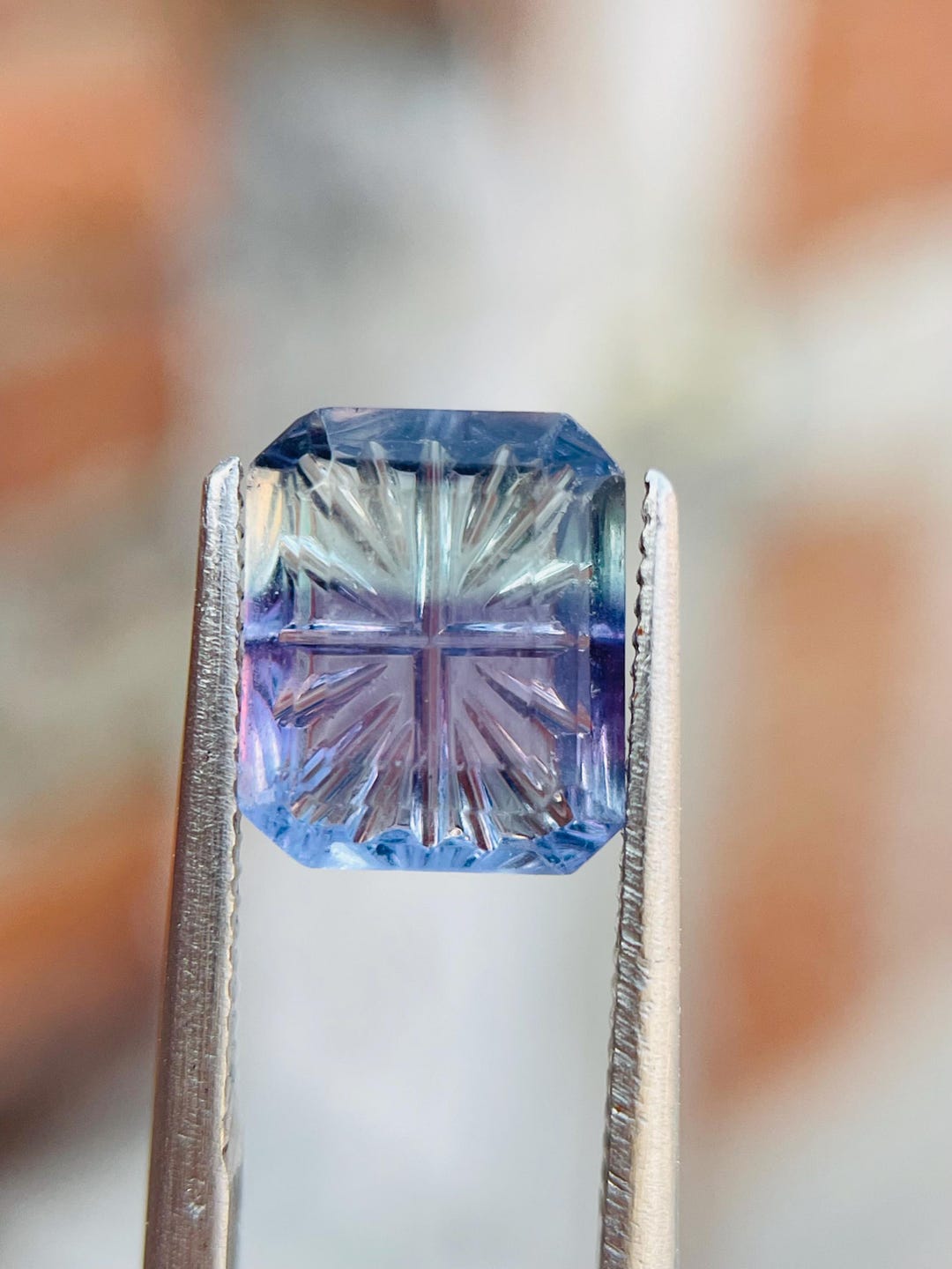 Fluorite Bio Colour Fantasy Cut Gemstone: Octagon Cut, 2.00carats. - Etsy