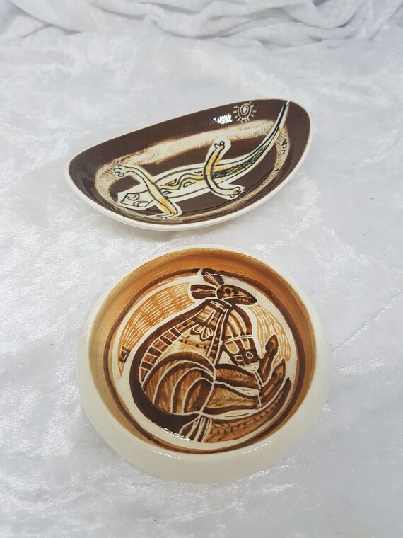 Vintage Studio Anna Pottery Indigenous Design Pin Dishes - Etsy Australia