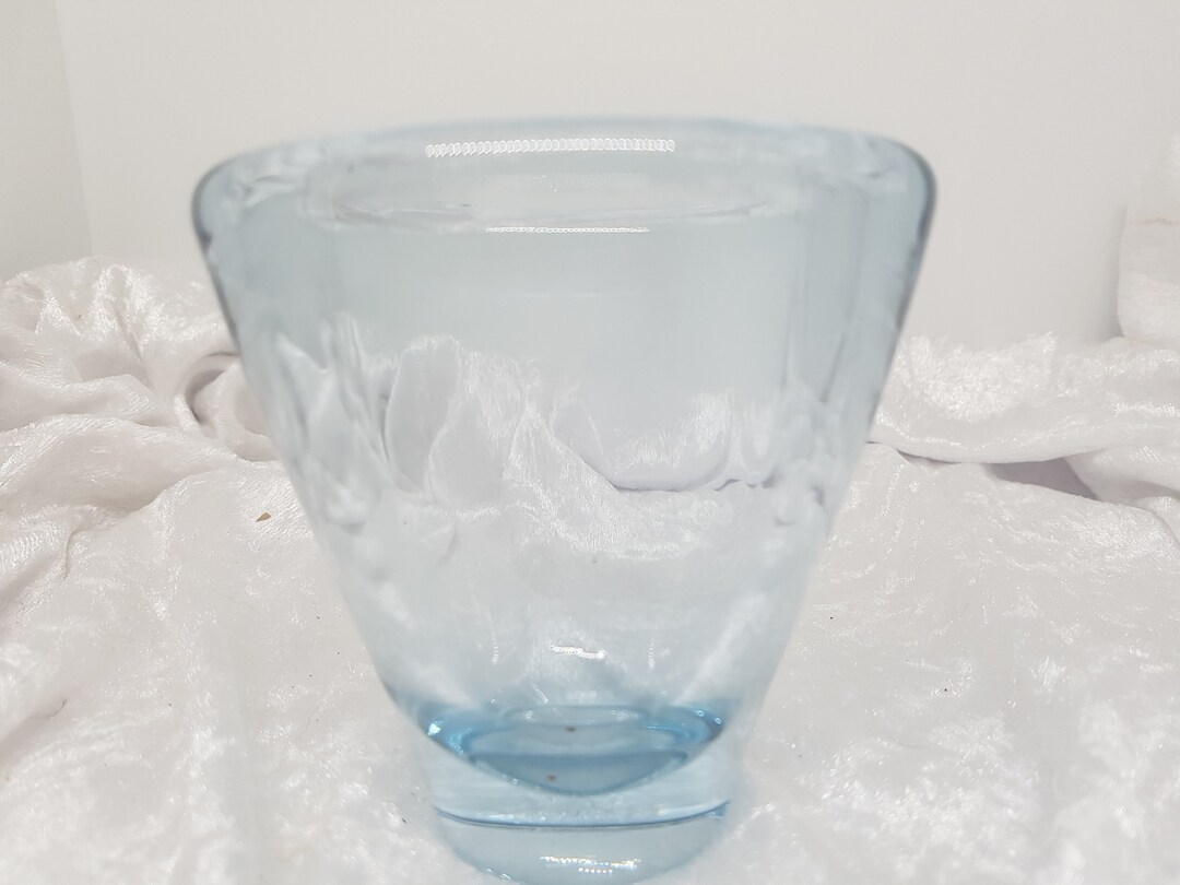 Vintage Mid-century Modern Signed Holmegaard Blue per Lutken Glass Vase ...