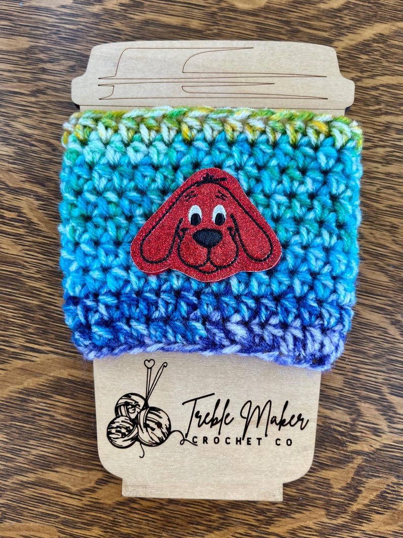 Clifford Big Red Dog PBS Crochet Coffee Cozy, Reusable Insulated Cup ...