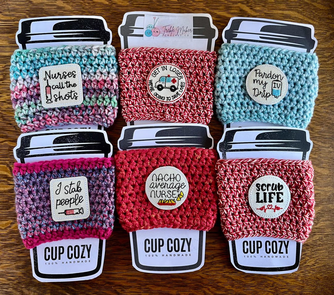 Nurse EMT Paramedic IV Rescue Ambulance Funny Crochet Cup Cozy ...