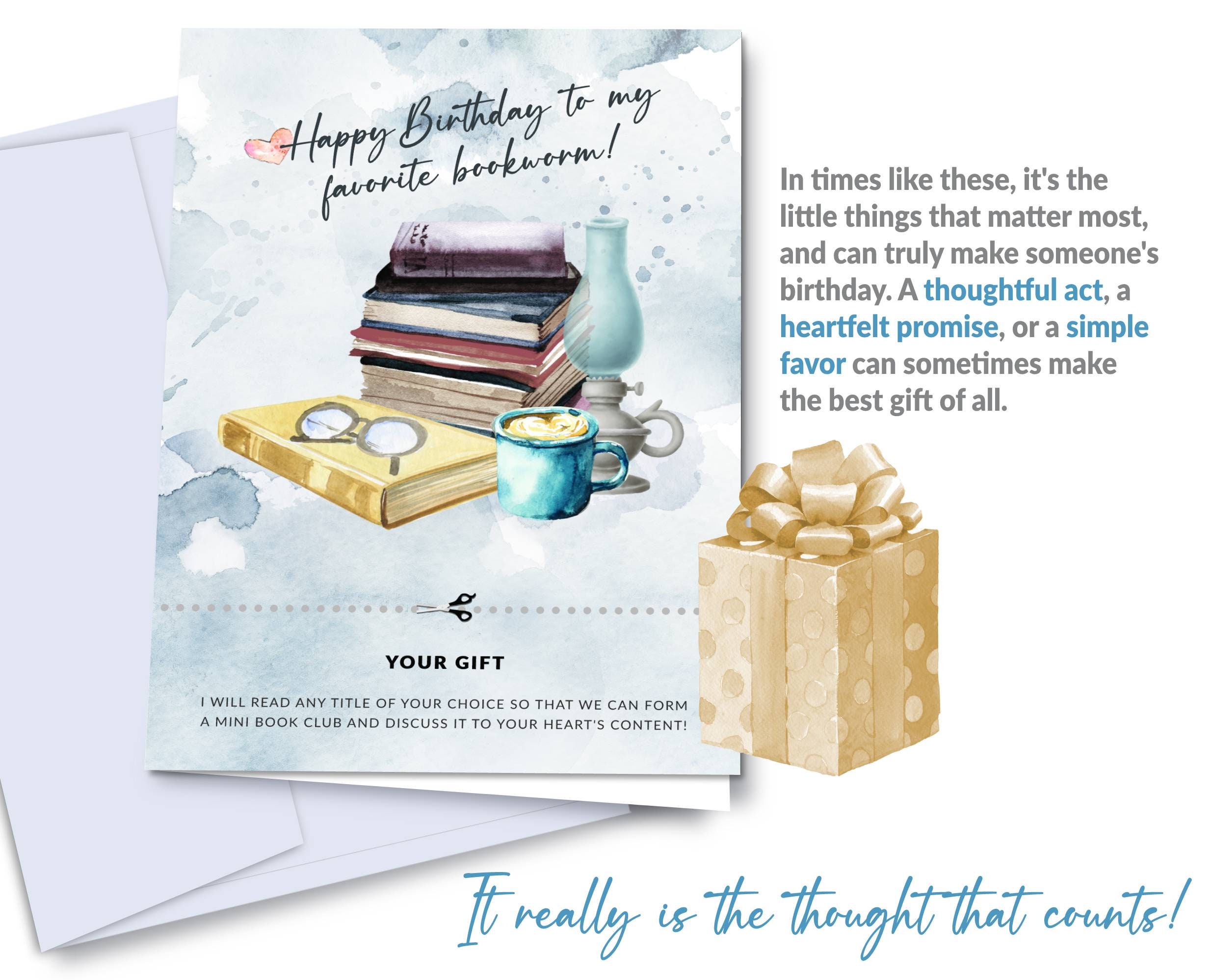 Printable Birthday Card for A Bookworm | Gifts & Cards That Care ...