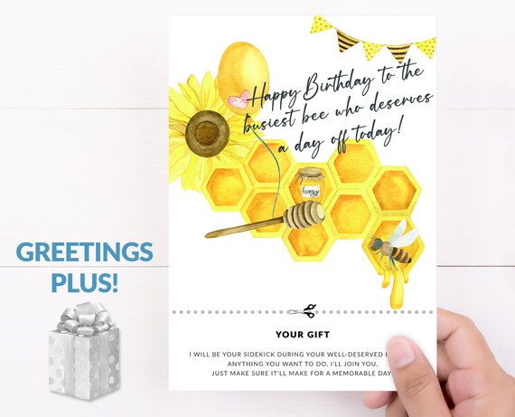 Printable Birthday Card for A Busy Bee Gifts & Cards That | Etsy