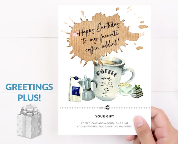 Coffee Birthday Cards Printable