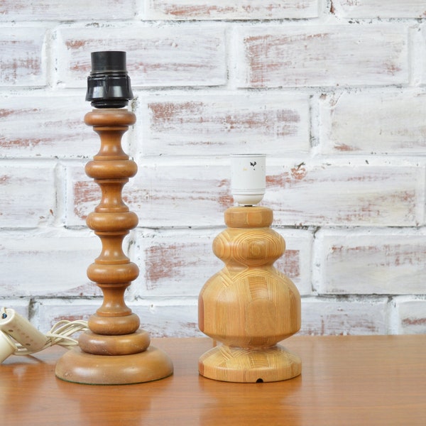 Wood Base Lamp - Etsy