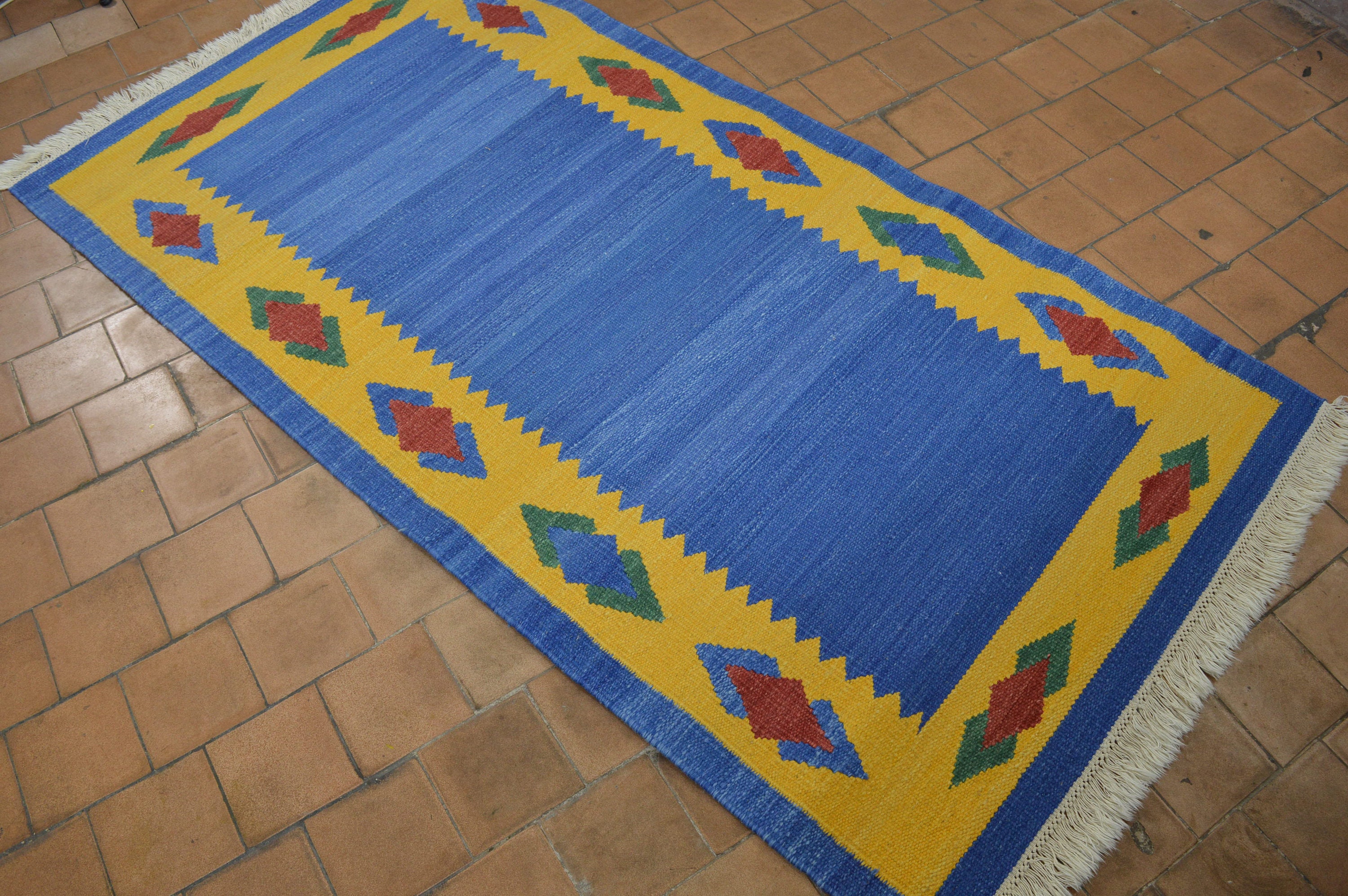 Blue Scandinavian Handwoven Area Rug, Flatweave Vintage Swedish Rug ...