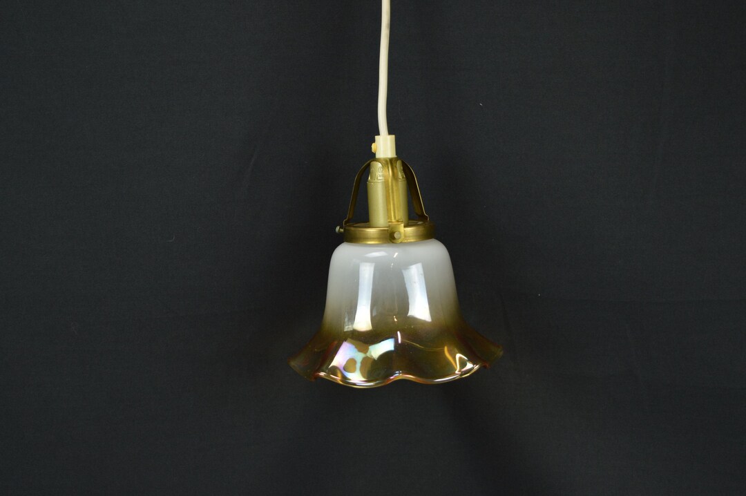 Vintage Scandinavian Bell Shape Glass Lamp | Unique Mid-century Home ...
