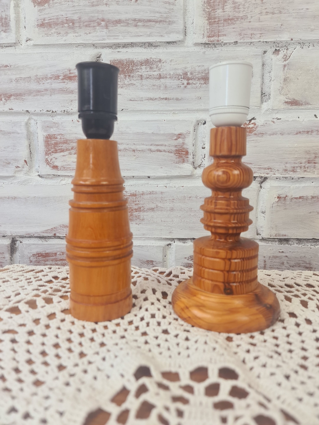 Vintage Lamp Base Wood Handmade Small Table Lamp From Scandinavia ...