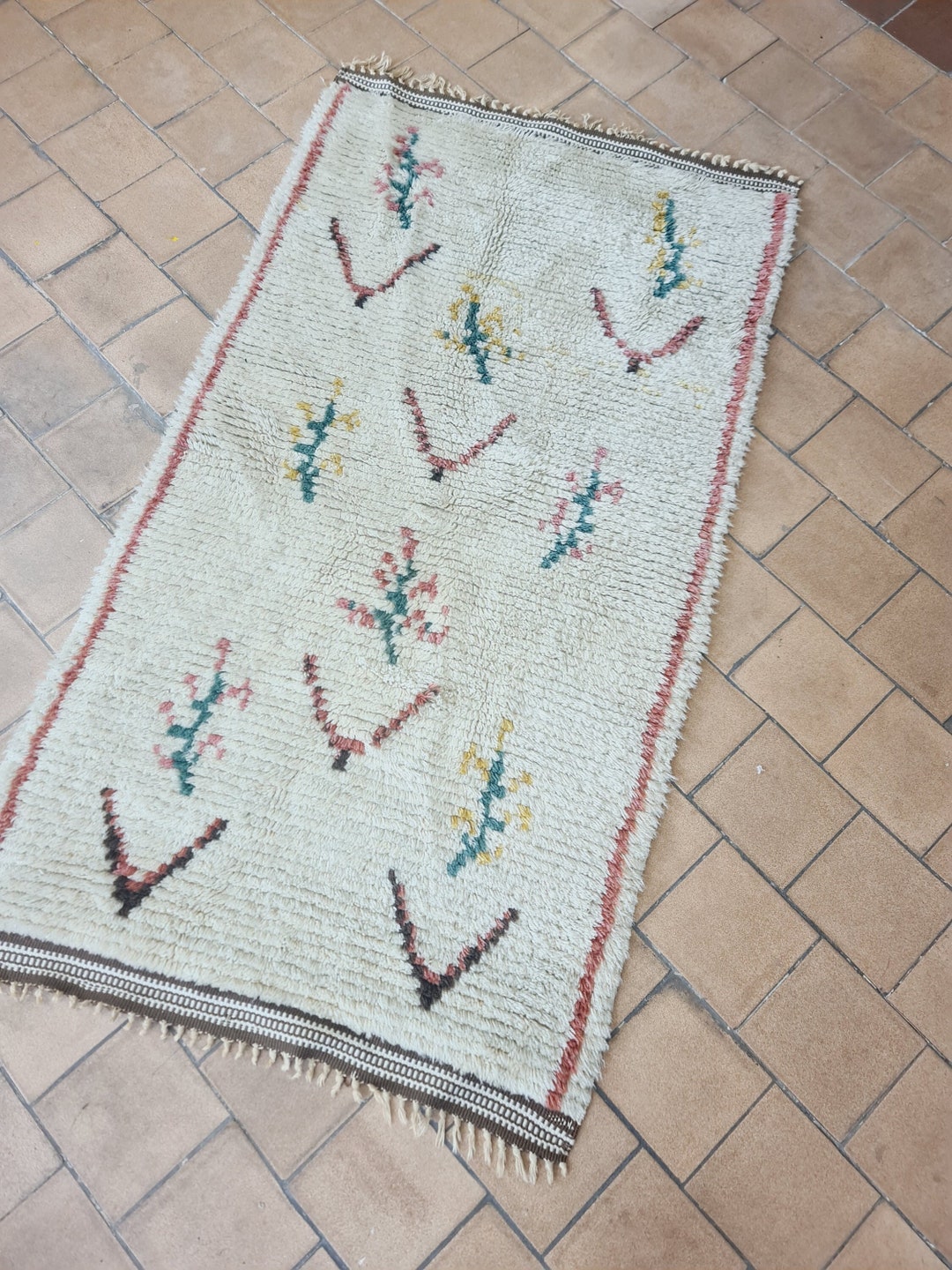Hand Woven Scandinavian Vintage Wool Rug, Swedish High Pile Rug for ...