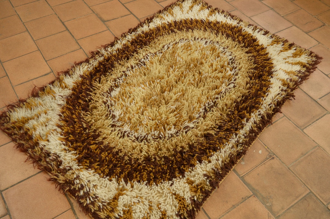 1970s Rug Abstract Scandinavian Modern Vintage Rug, Antique Handmade ...