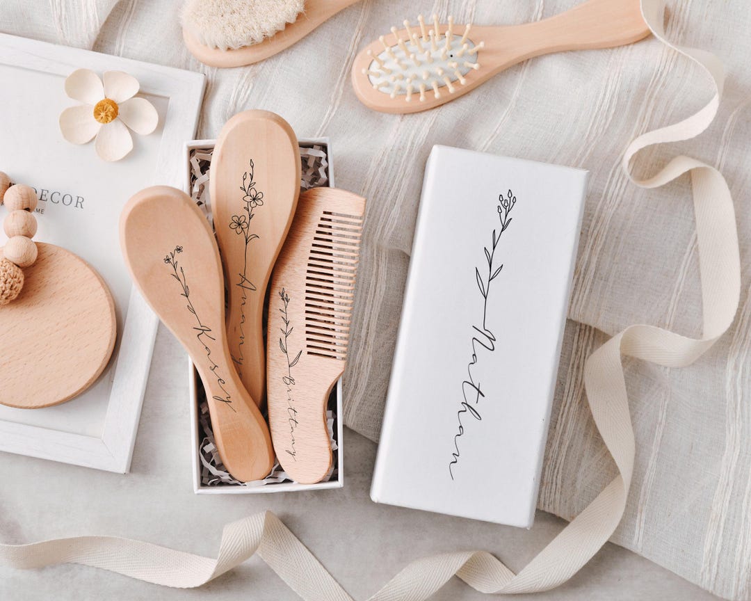 Custom Wood Comb Grooming Set | Personalized Girls Brush and Comb Set ...