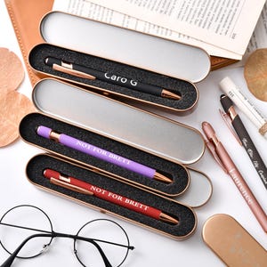 Engraved Rose Gold Pen Set, Personalized Pen Gift for Women, Customized ...