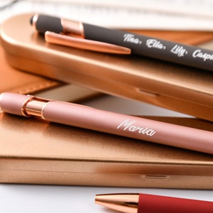 Engraved Rose Gold Pen Set, Personalized Pen Gift for Women, Customized ...