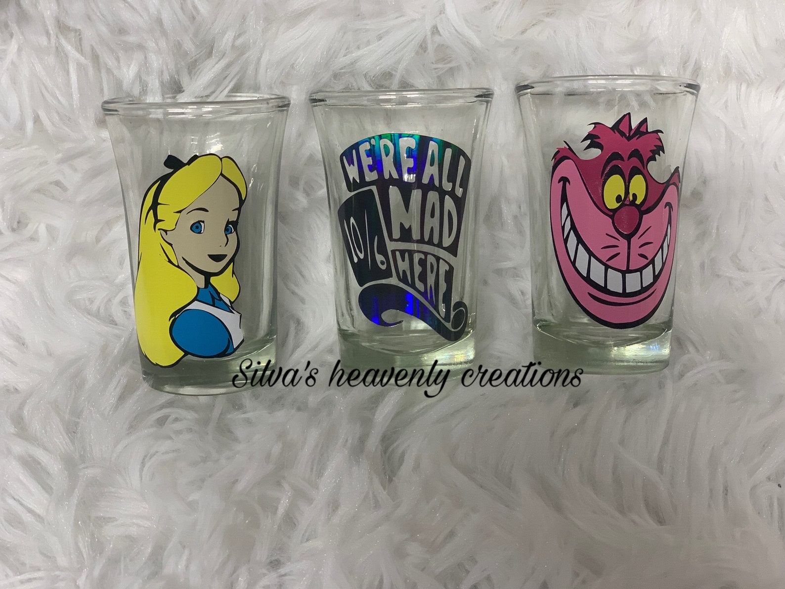 Alice in Wonderland Shot Glasses/ Party Favors / Gifts / Birthday ...