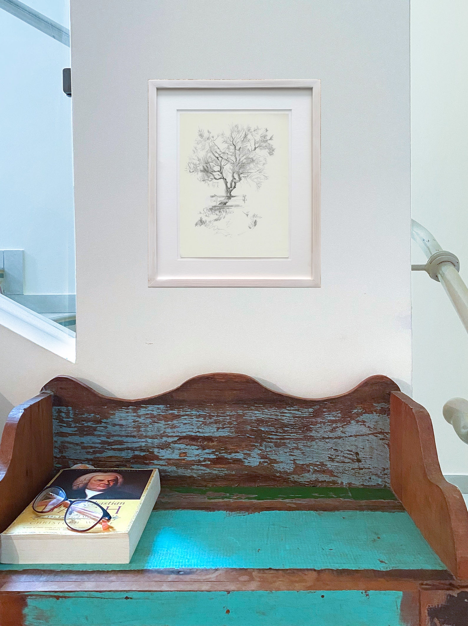 Tranquil Bench Beneath a Tree - Pencil Drawing Giclée Printable Art - Etsy