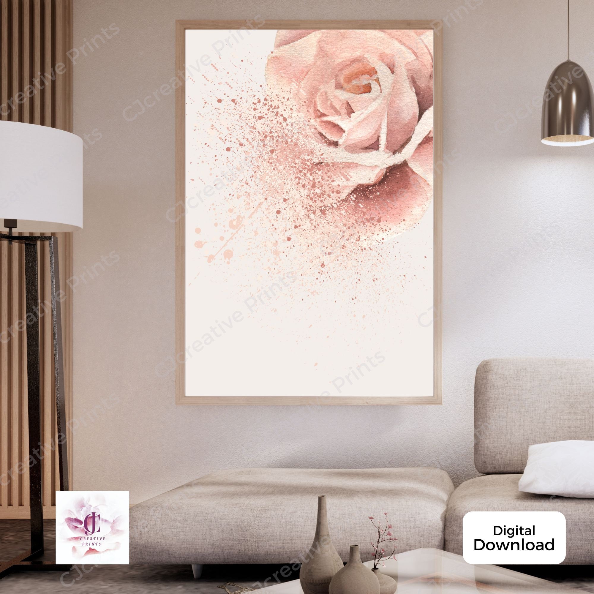 Pink Rose Wall Art Rose Wall Decor Pink Rose Wall Print - Etsy