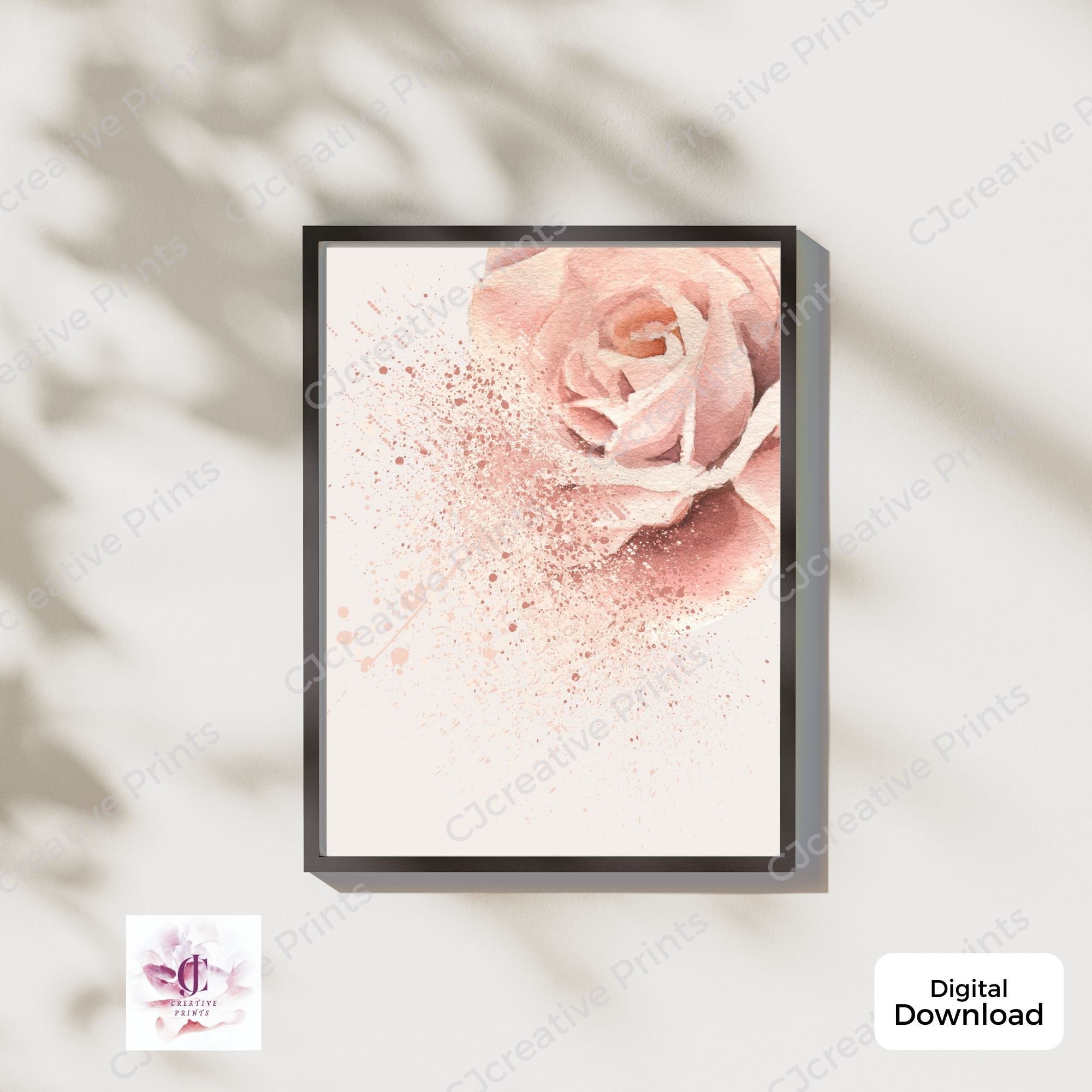 Pink Rose Wall Art Rose Wall Decor Pink Rose Wall Print - Etsy