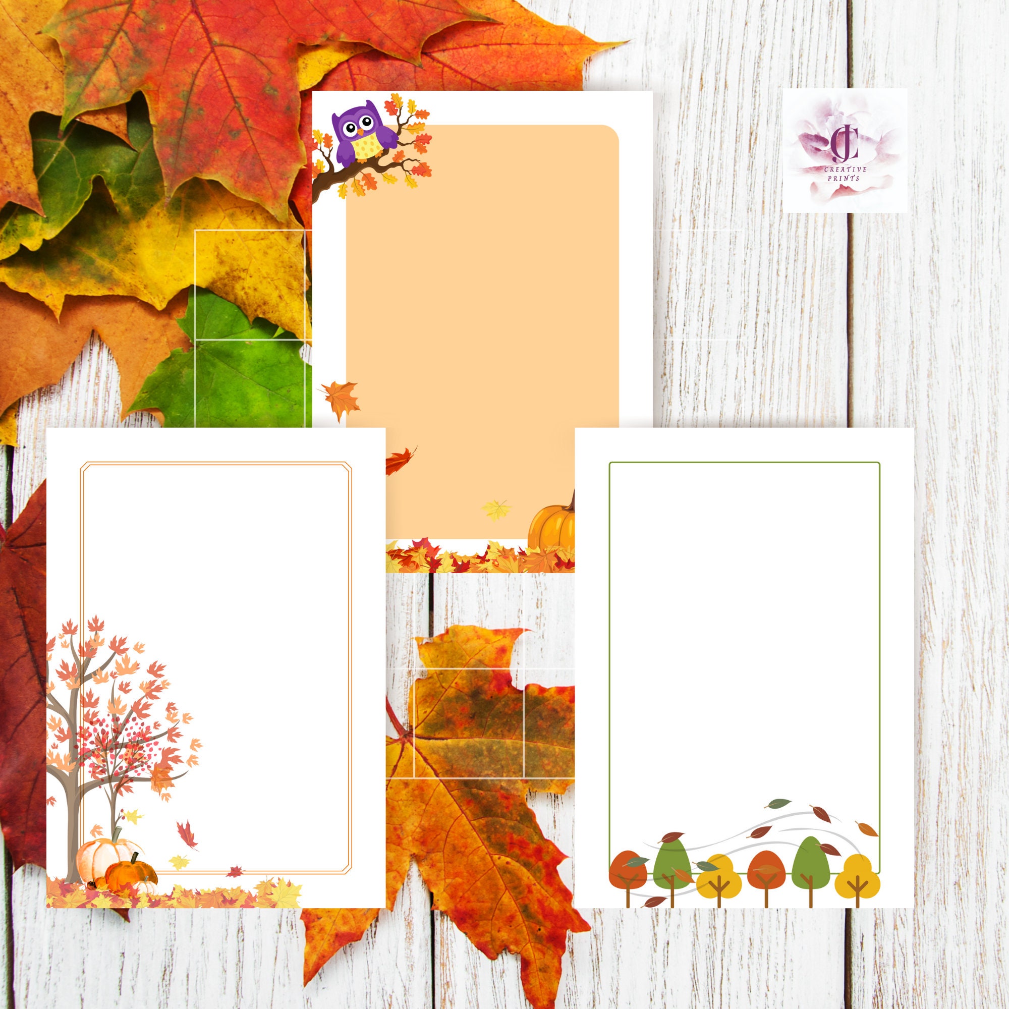 Autumn Letter Writing Paper, Digital Download, Printable Stationery ...